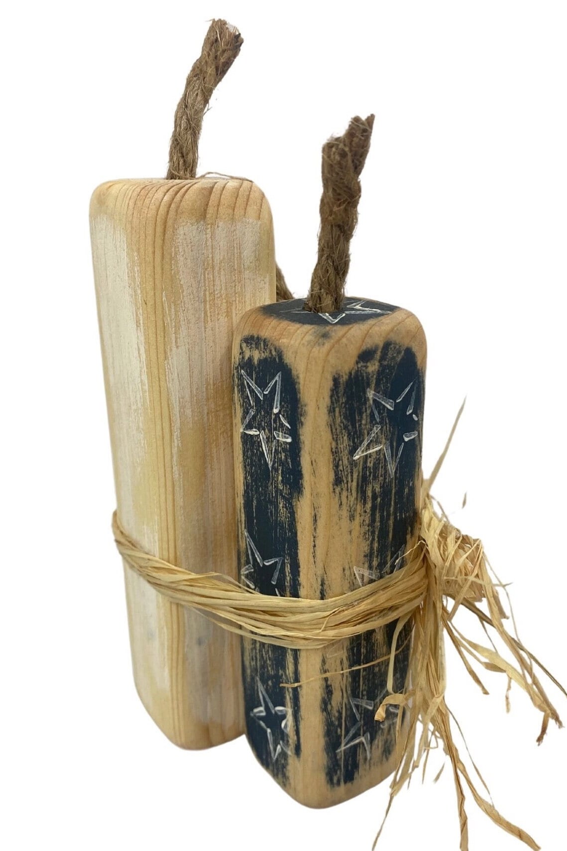 Rustic 4th of July Decor, Wood Firecracker Decor, Primitive Americana ...