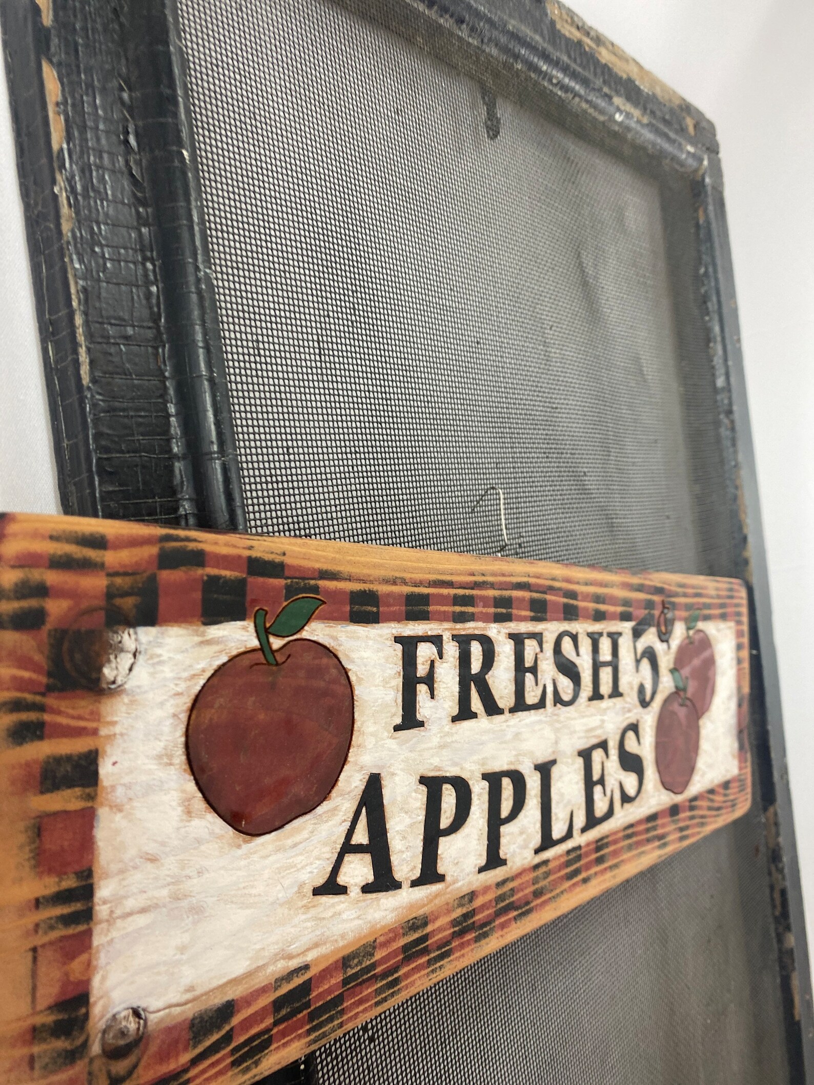 Rustic Wood Apple Sign, Primitive Apple Sign Decor, Apple Wall Hanging ...