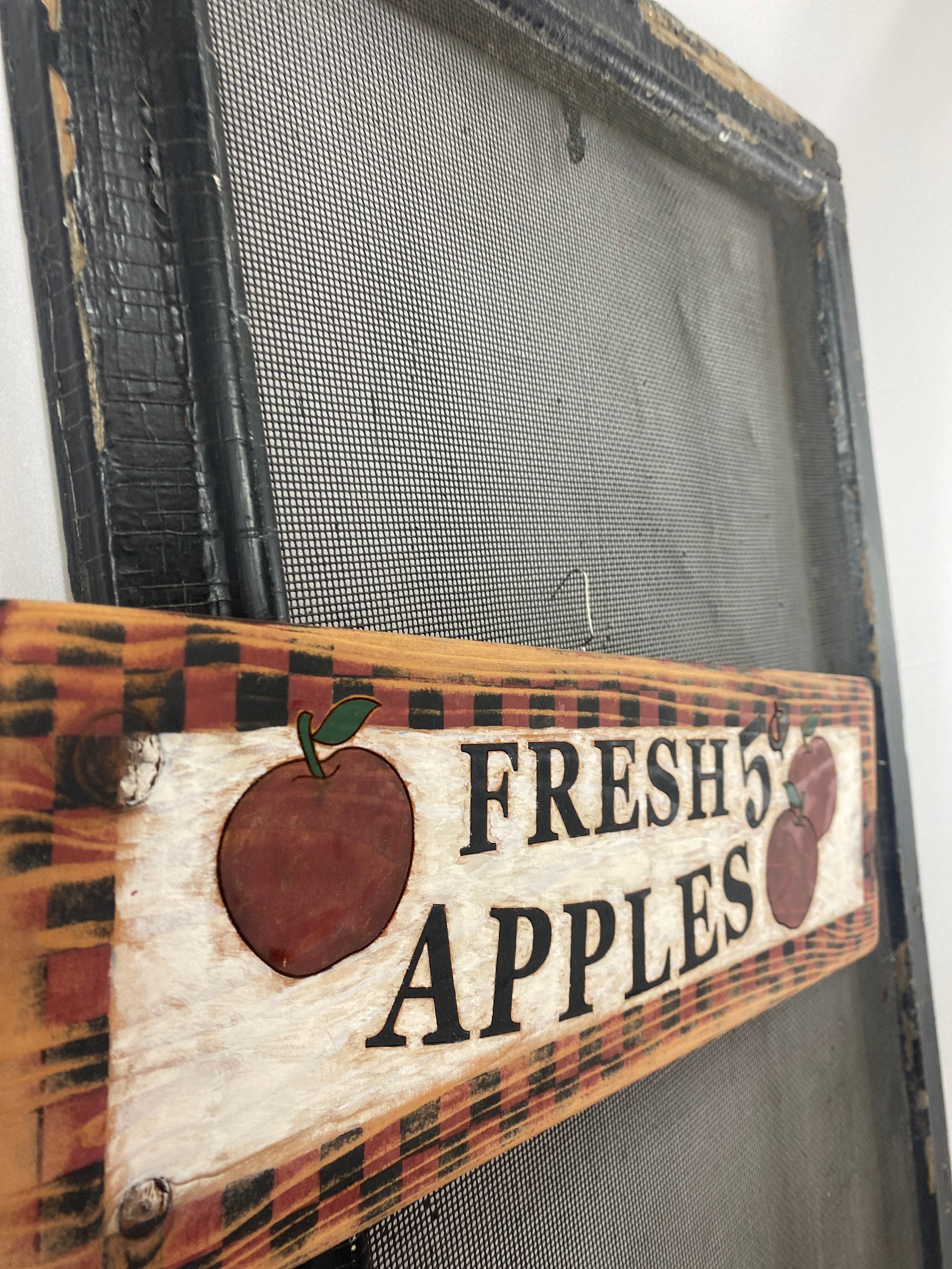 Rustic Wood Apple Sign, Primitive Apple Sign Decor, Apple Wall Hanging ...