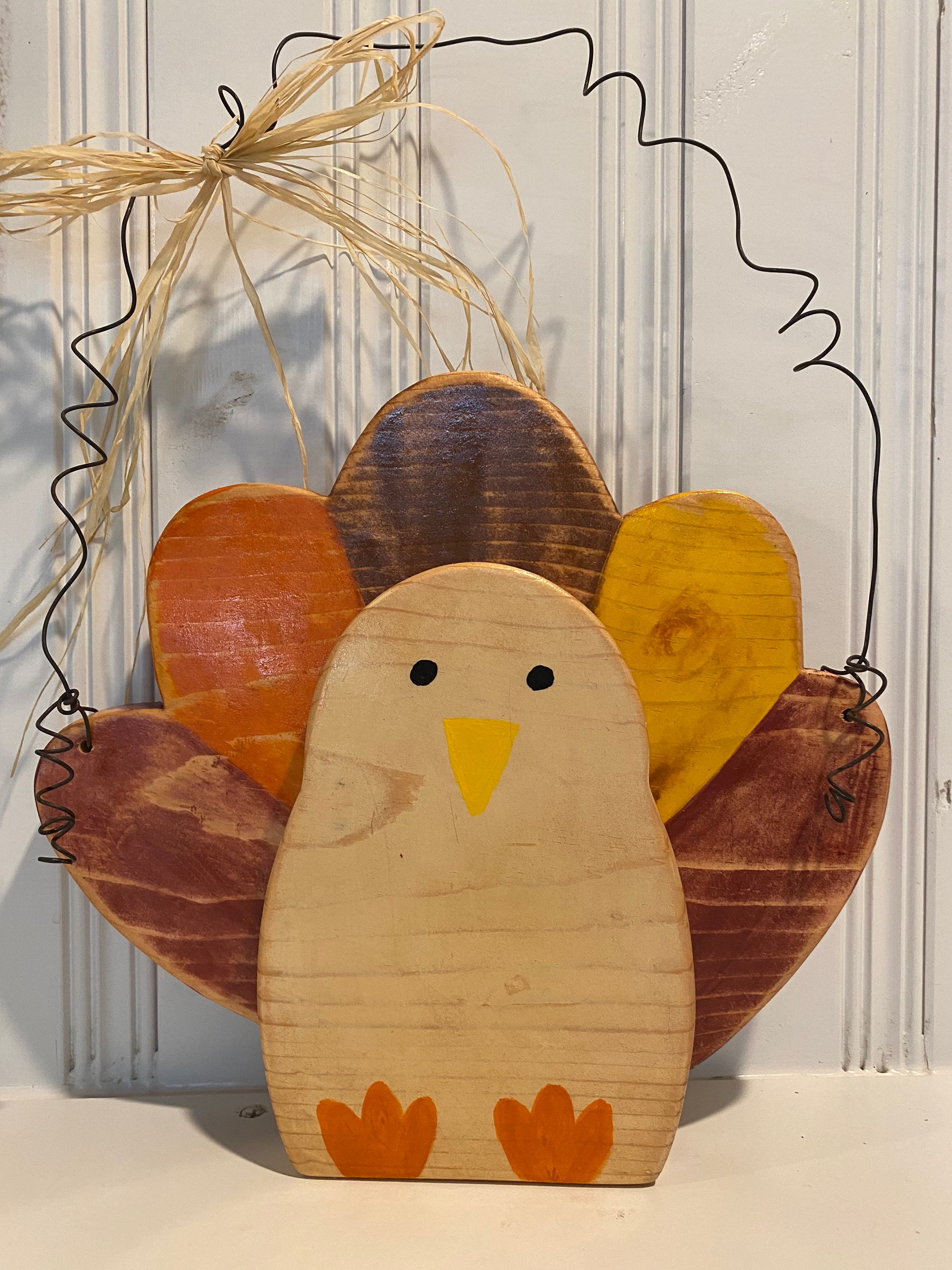 Turkey Door Hanger,wooden Turkey Sign,rustic Thanksgiving Decor,rustic ...