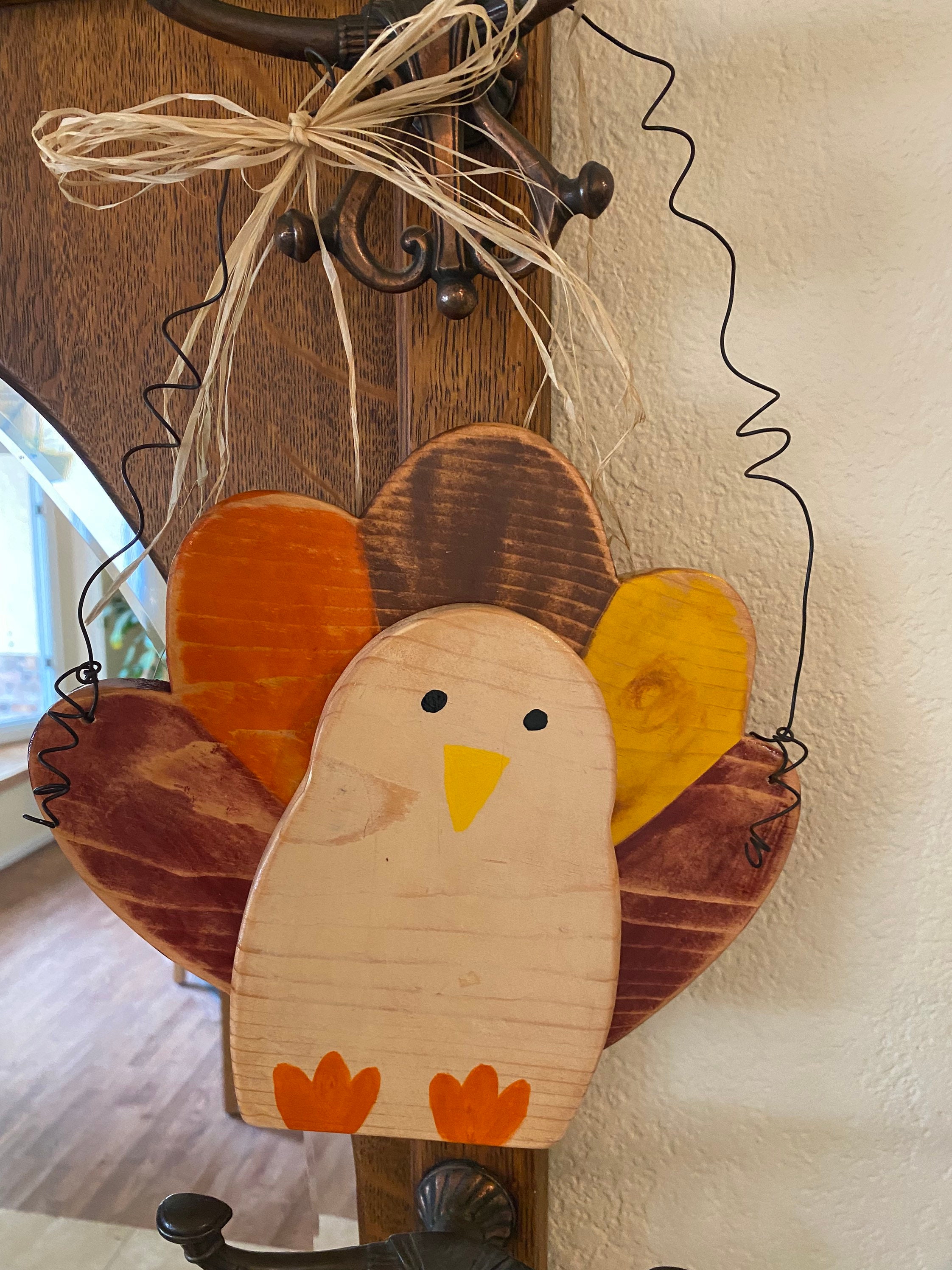 Turkey Door Hanger,wooden Turkey Sign,rustic Thanksgiving Decor,rustic ...