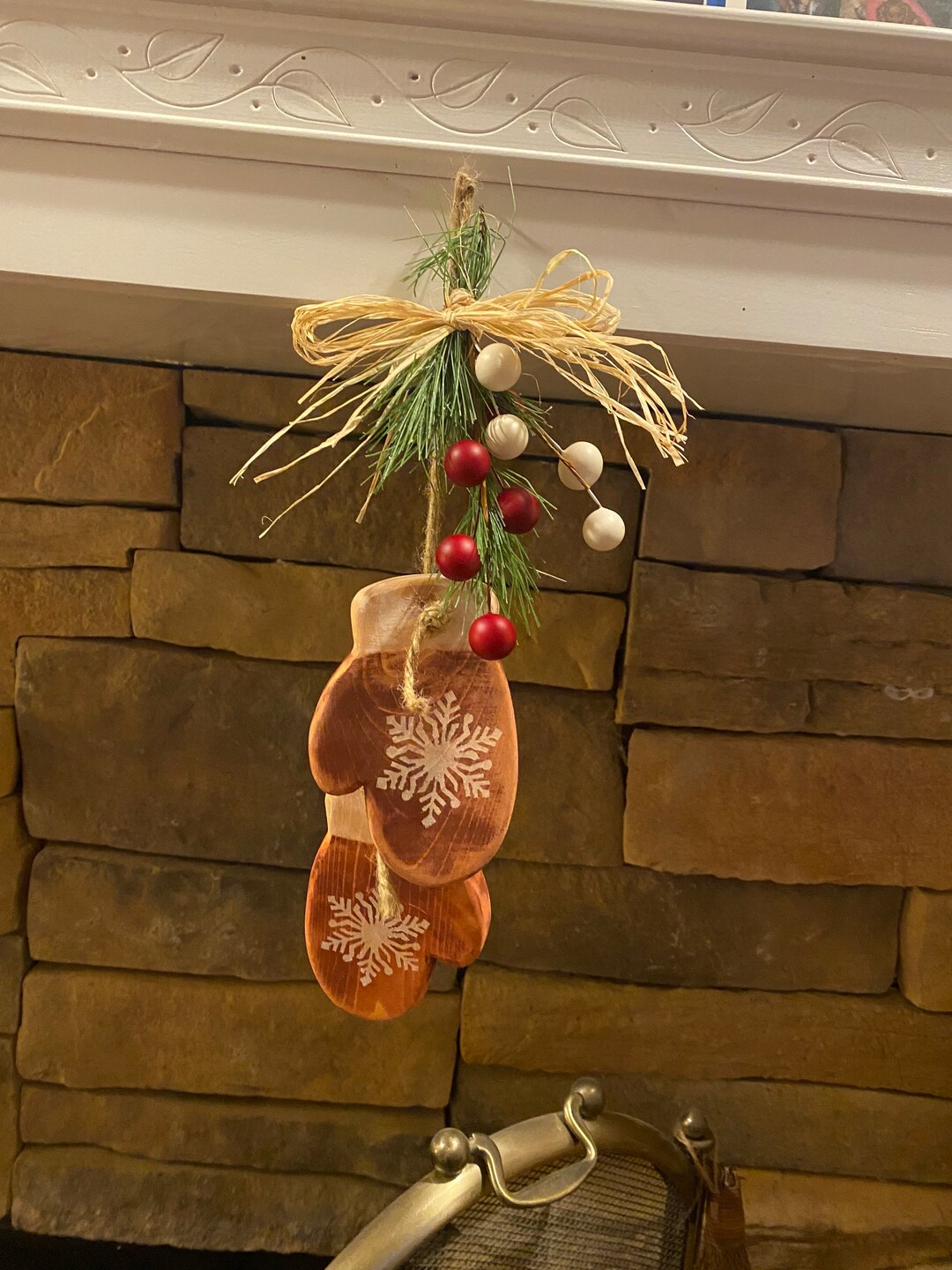 Wood Mitten Decor, Mantel Decor Farmhouse, Snowflake Decoration ...