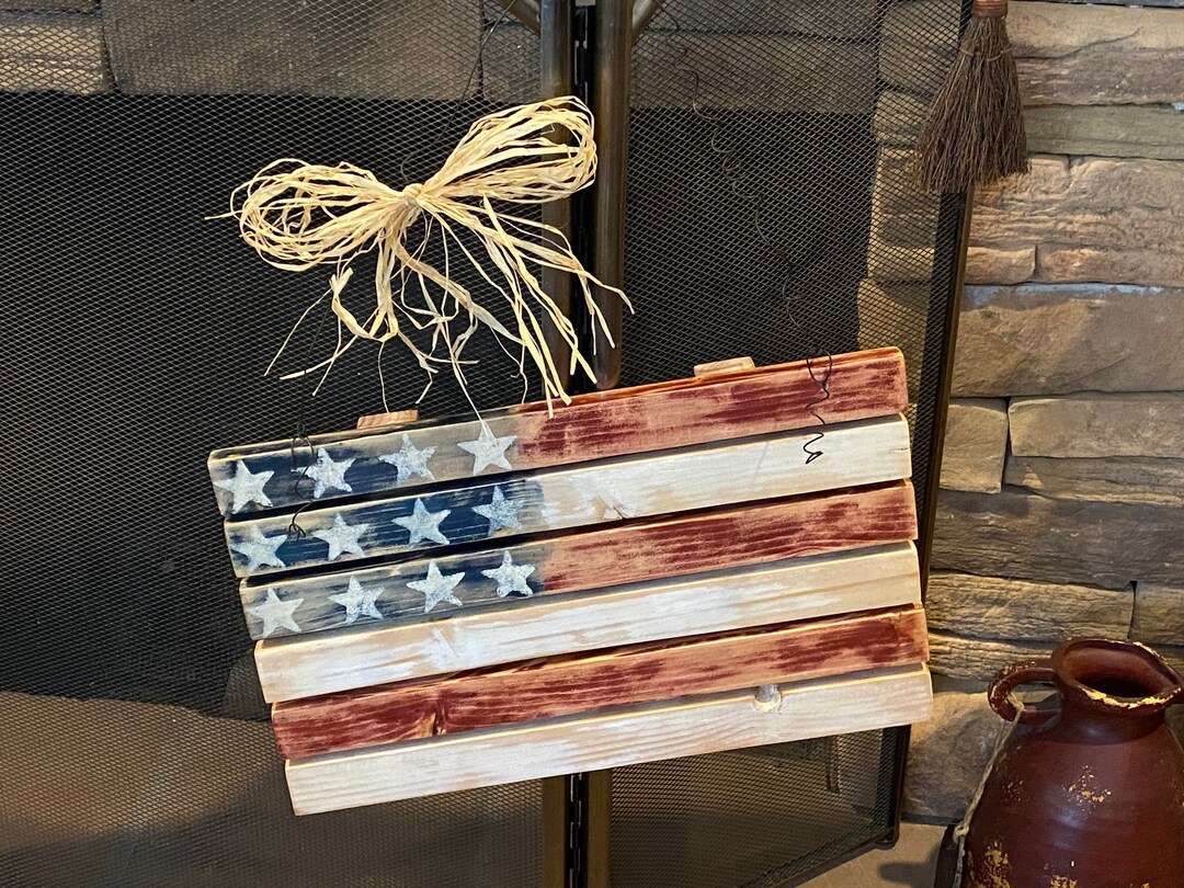 Rustic Wood Door Flag, 4th of July Pallet Flag, Patriotic Wood Flag ...