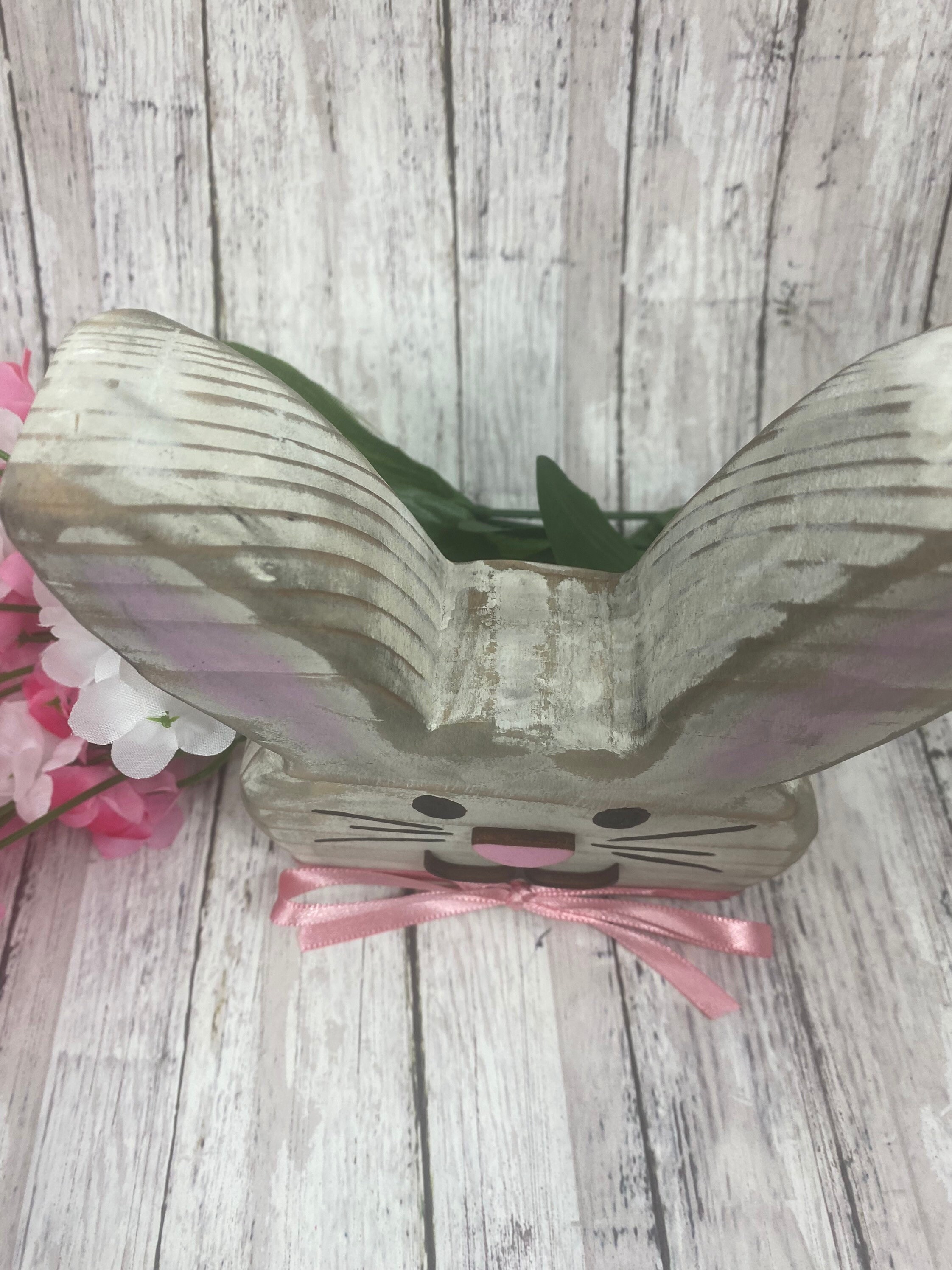 Rustic Wood Bunny Shelf Sitter, Rabbit for Mantel, Spring Tray ...