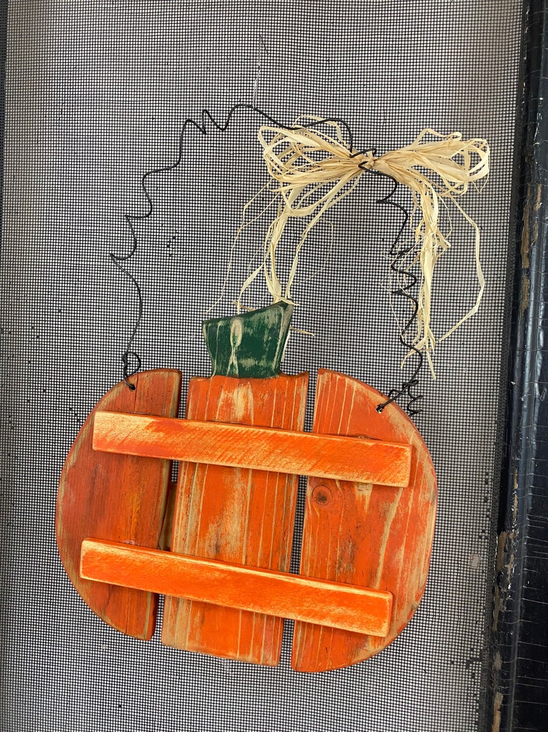 Pumpkin Fall Door Hanger, Farmhouse Pumpkin Decor, Fall Harvest Sign ...