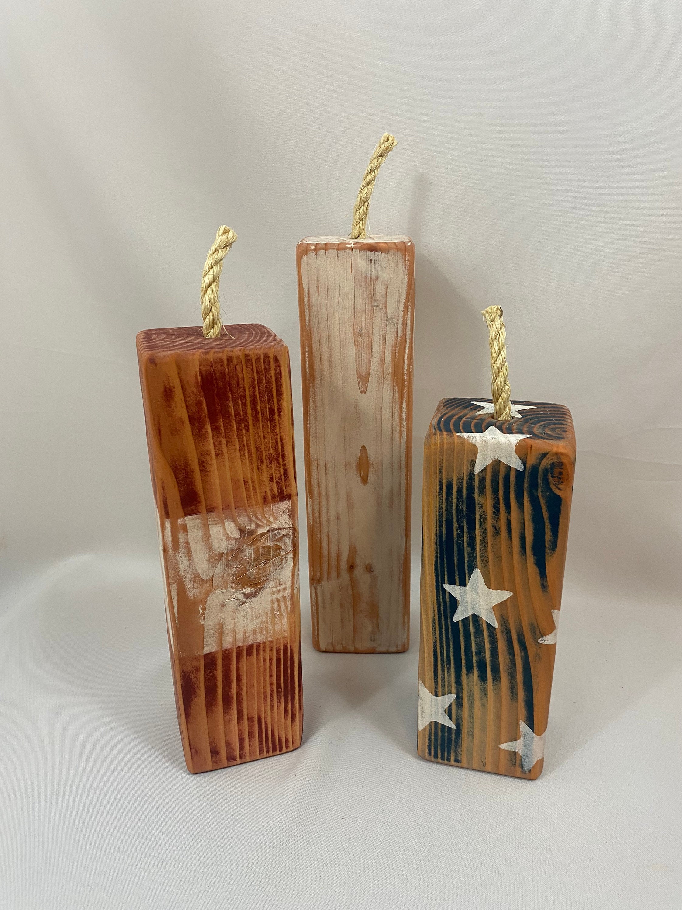 Wood Firecracker Bundle, Patriotic Firecracker Decor, Americana ...