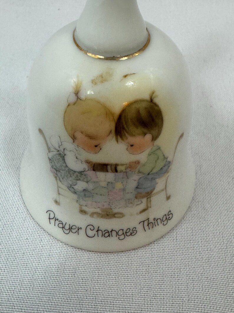Vintage Precious Moments “prayer Changes Things” Ceramic 5” Bell, 1978 ...