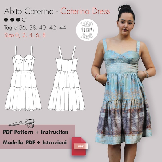 Caterina Dress With Cups PDF Pattern Instructions - Etsy