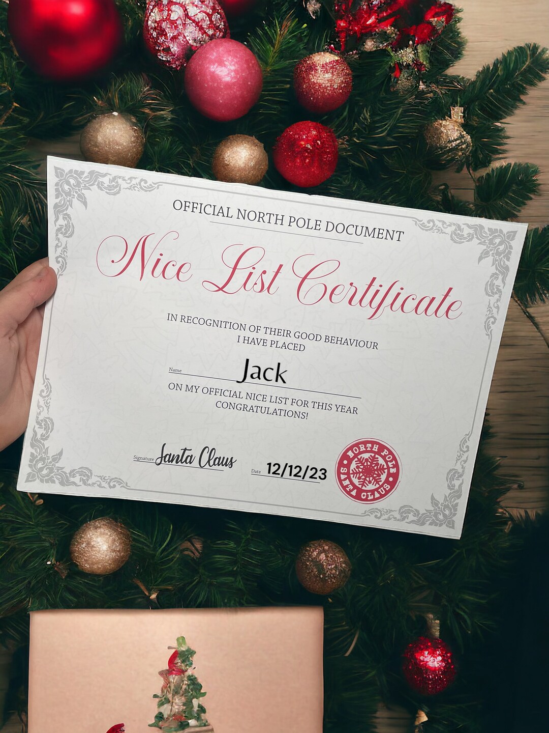 Personalised Nice List Certificate - Etsy