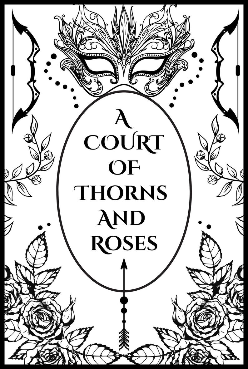 A Court of Thorns & Roses Book Cover Digital Design (PNG File) - Etsy