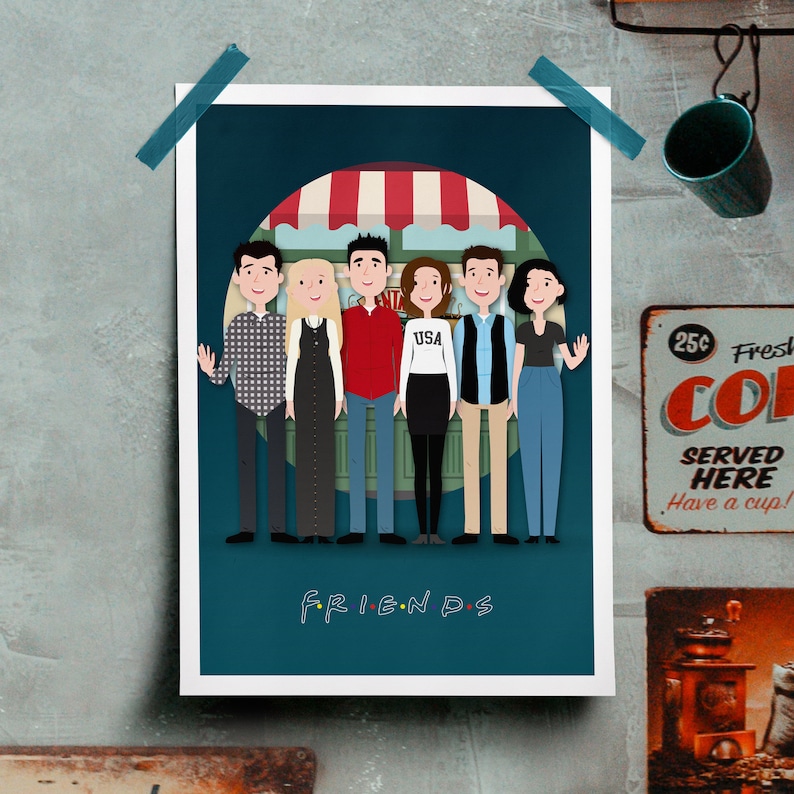 Central Perk Friends TV Show Art Print | 90's TV Shows | I'll Be There ...