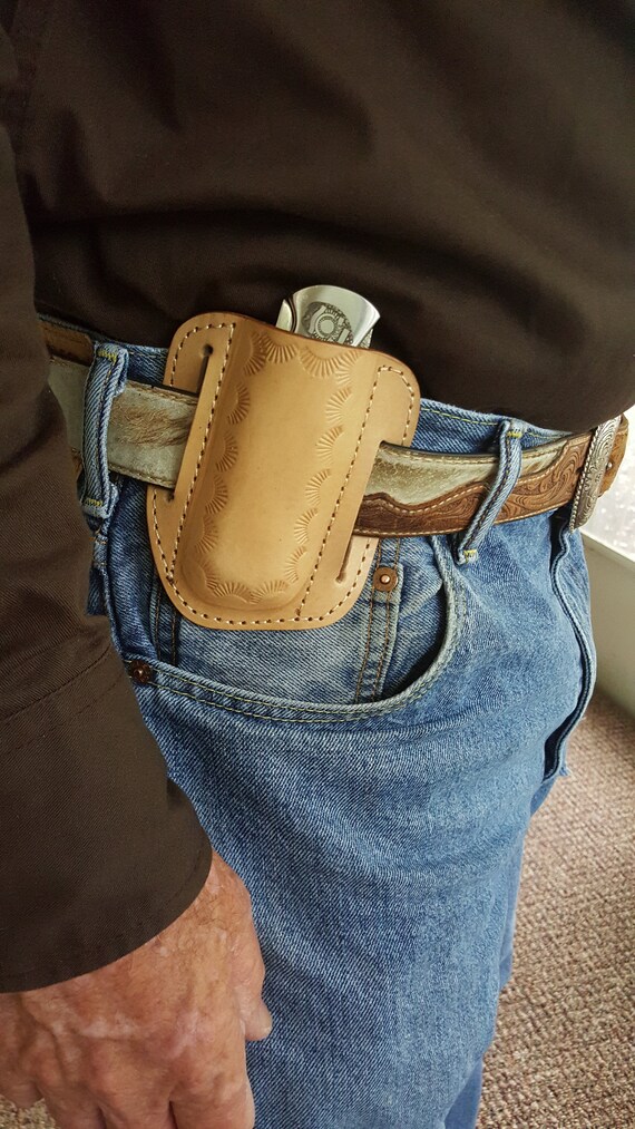 CUSTOM HANDMADE Leather Cross Draw Sheath for Pocket Knives - Etsy