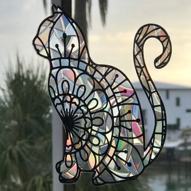 Cat Window Cling Suncatchers Prism & Holographic Rainbow | Etsy