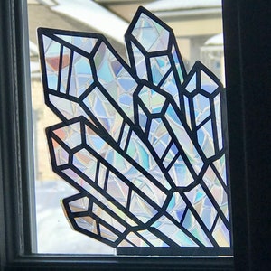 2 Crystal Corner Window Clings, Prism Holographic Rainbow Maker, Static ...