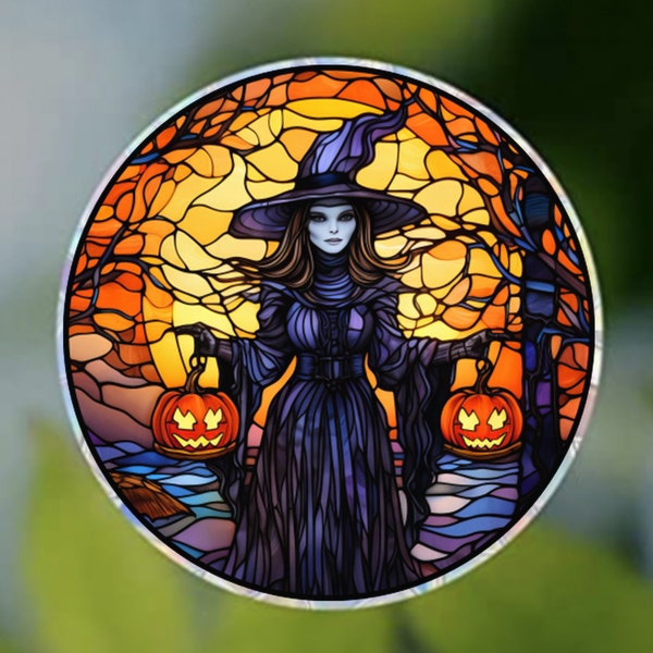 Window Cling Stained Glass Round - Etsy