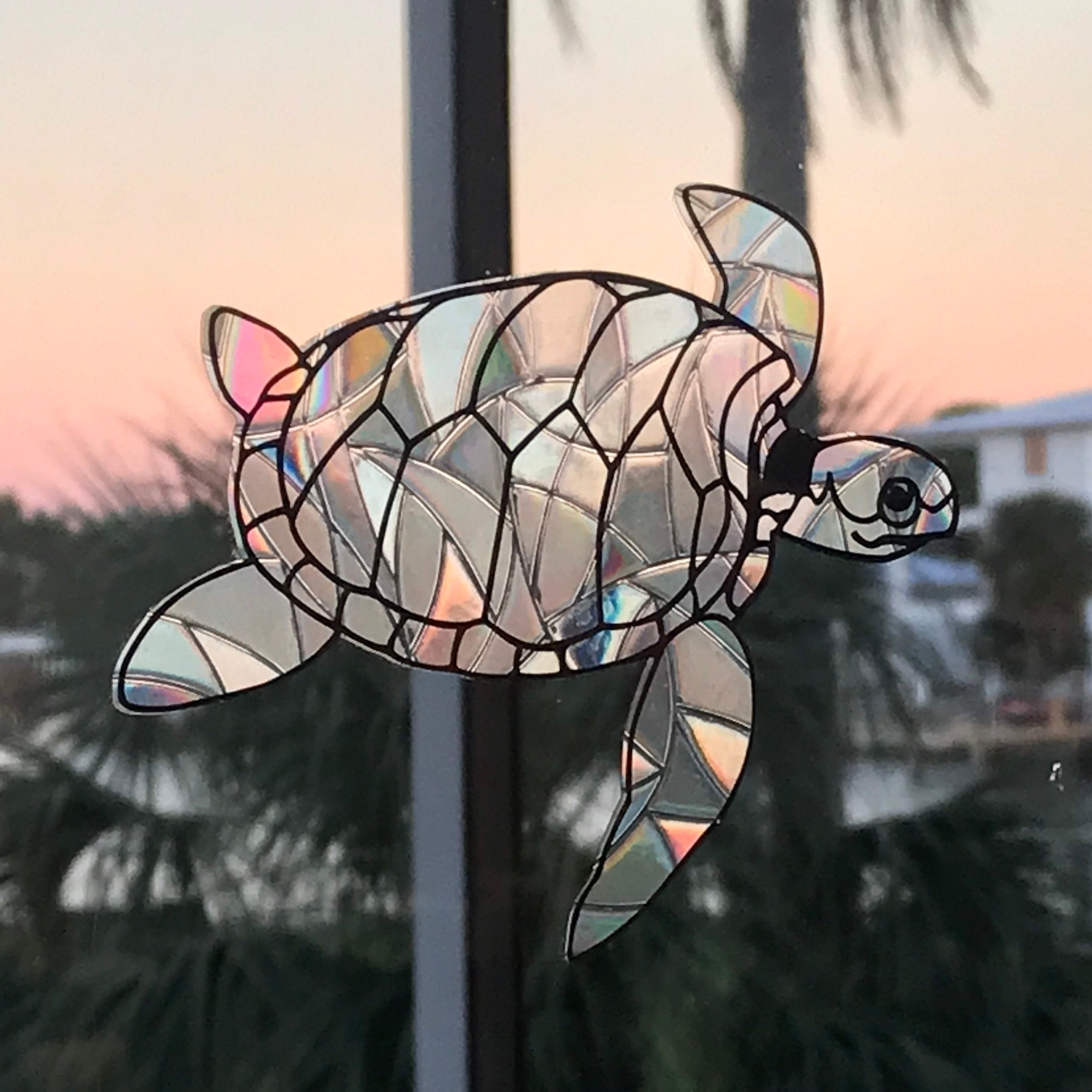 Sea Turtle Suncatcher Window Clings Prism Holographic Rainbow - Etsy