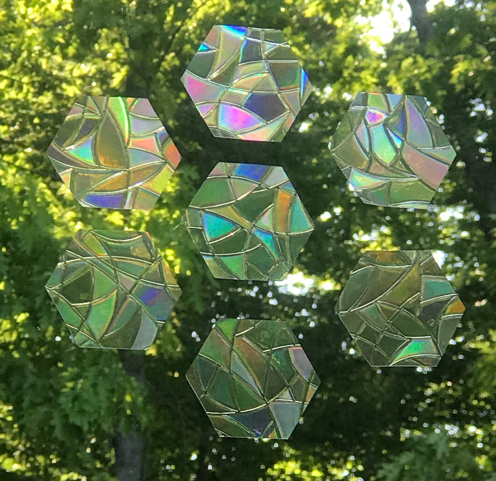 8 Hexagon-shaped Prism Suncatcher Window Cling Decal Rainbow - Etsy