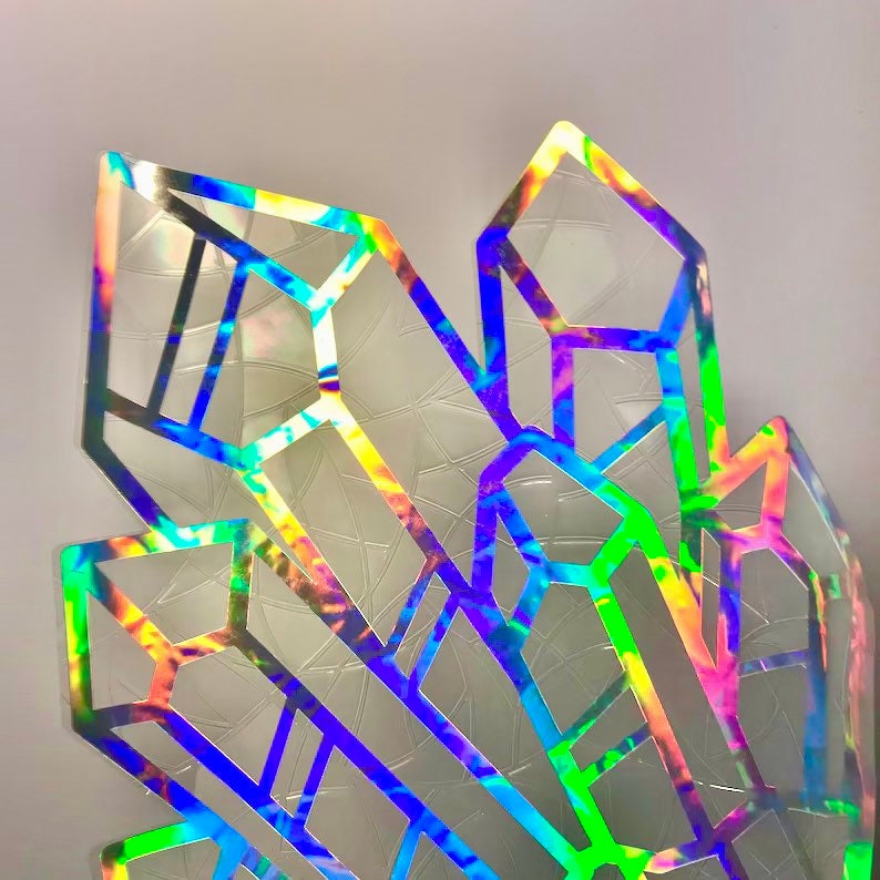 2 Crystal Corner Window Clings Prism Holographic Rainbow - Etsy