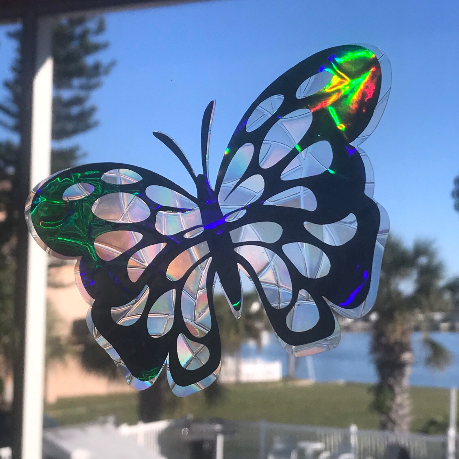 Butterfly Suncatcher Window Clings, Holographic Prism Decals, Set of 3 ...