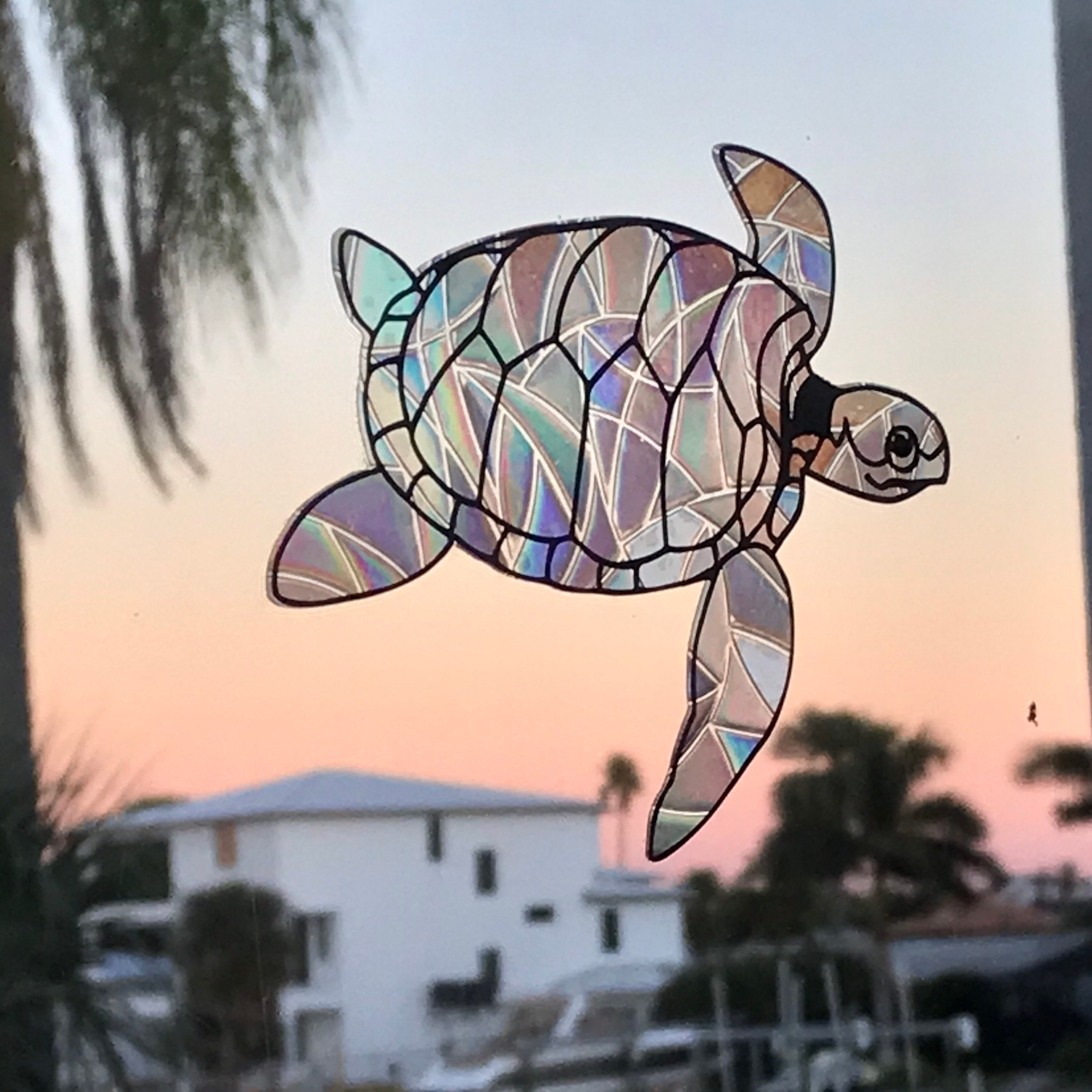 Sea Turtle Suncatcher Window Clings Prism Holographic Rainbow - Etsy
