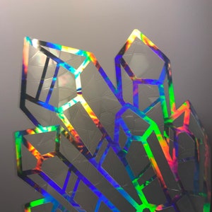 2 Crystal Corner Window Clings Prism Holographic Rainbow | Etsy
