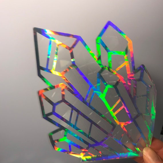 2 Crystal Corner Window Clings Prism Holographic Rainbow | Etsy