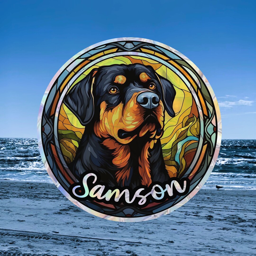 Rottweiler Suncatcher Memorial, Personalized With Dog's Name, Window ...