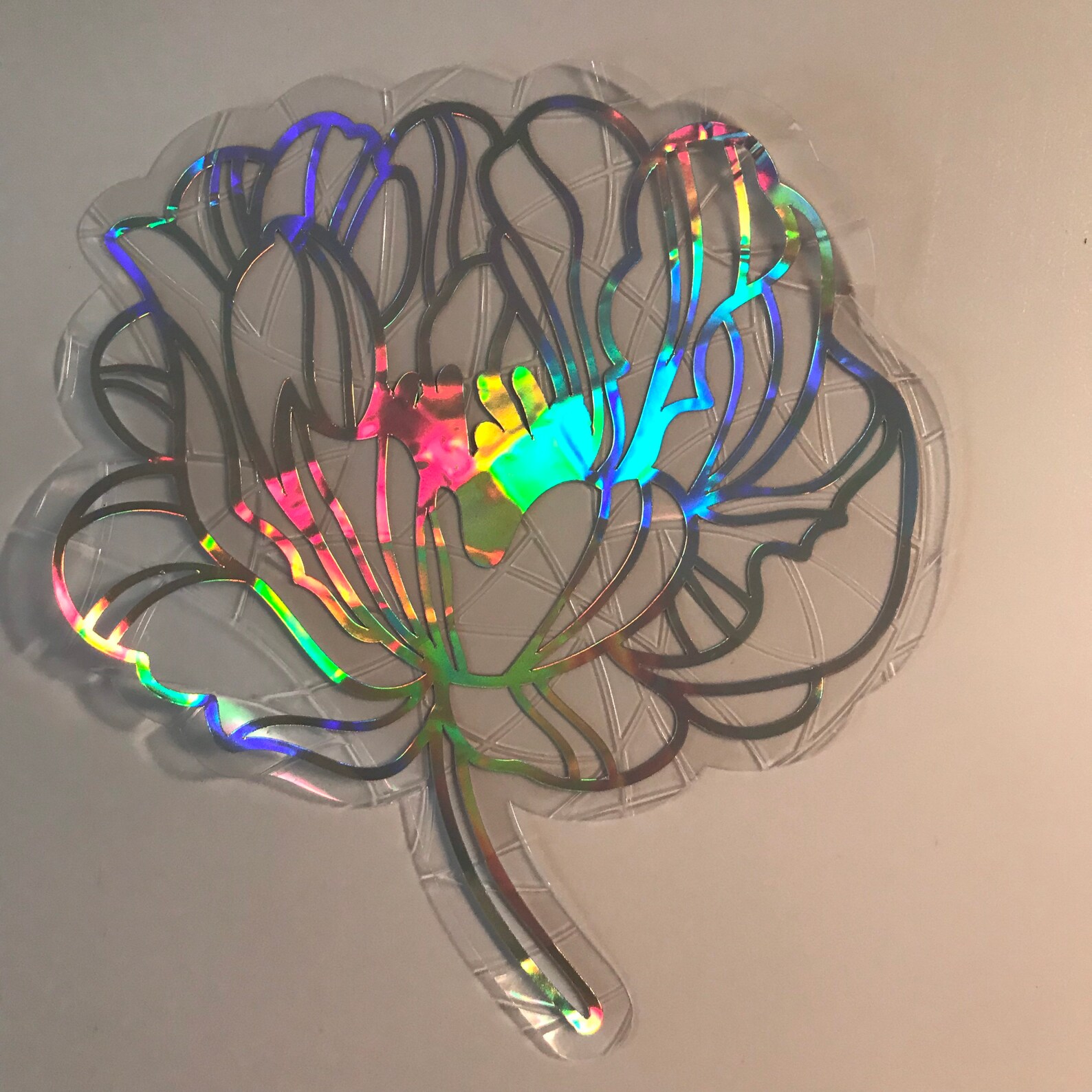 3 Red Flower Holographic Window Clings Prism Rainbow Maker | Etsy