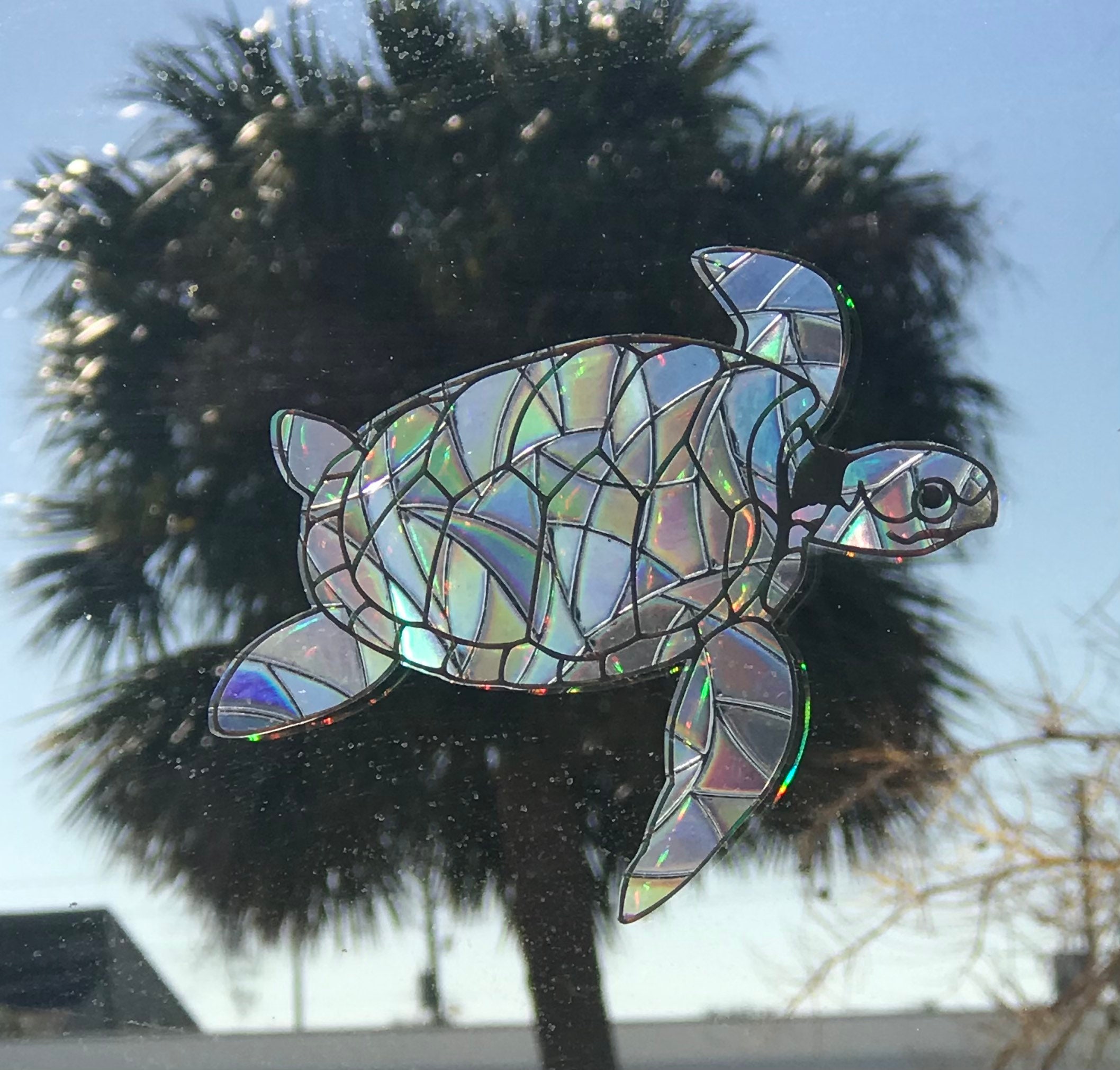 Sea Turtle Suncatcher Window Clings Prism Holographic Rainbow - Etsy