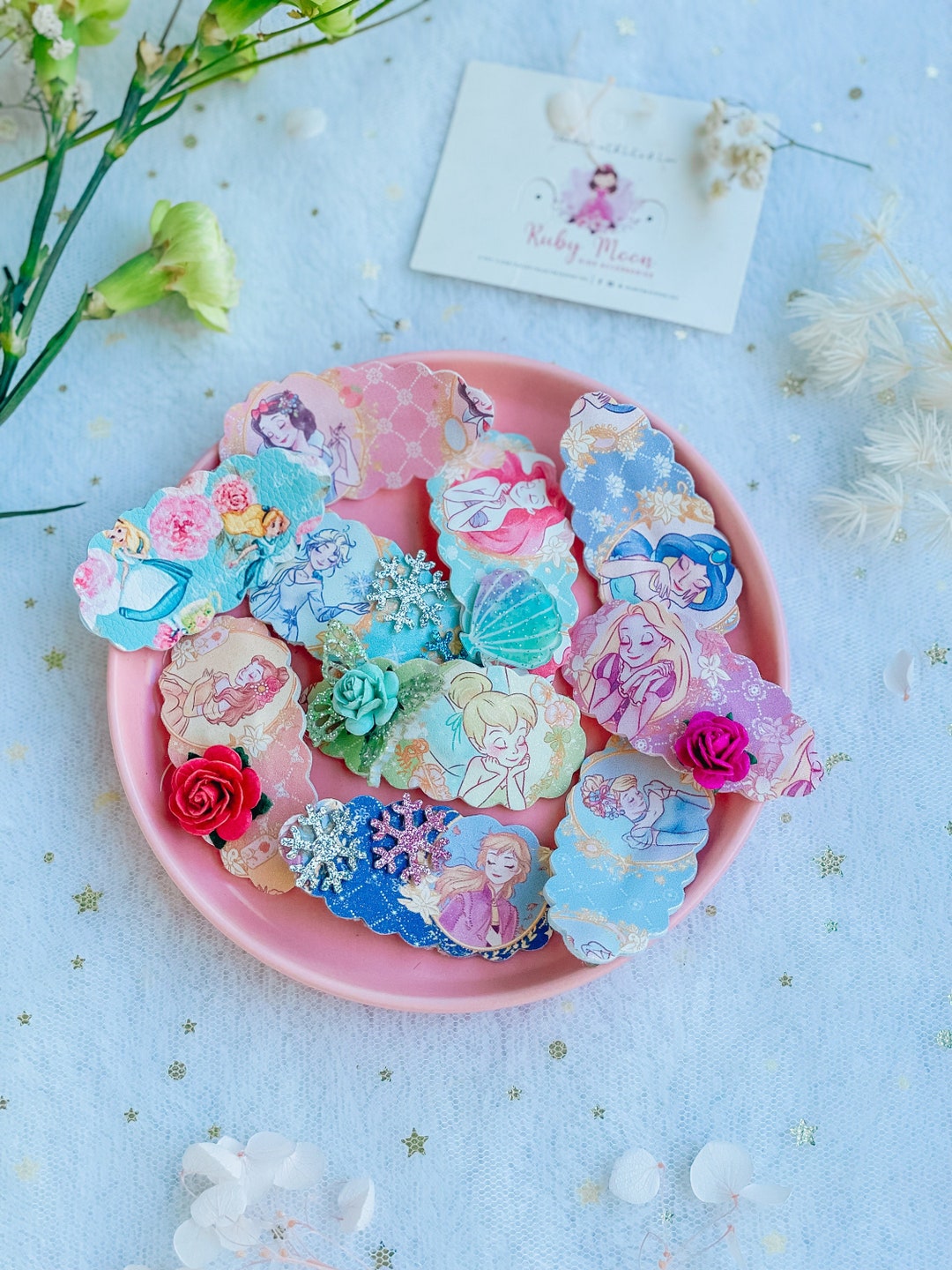 Princess Hair Clips, Toddler Girl Snap Clips, Disney Party Favors - Etsy