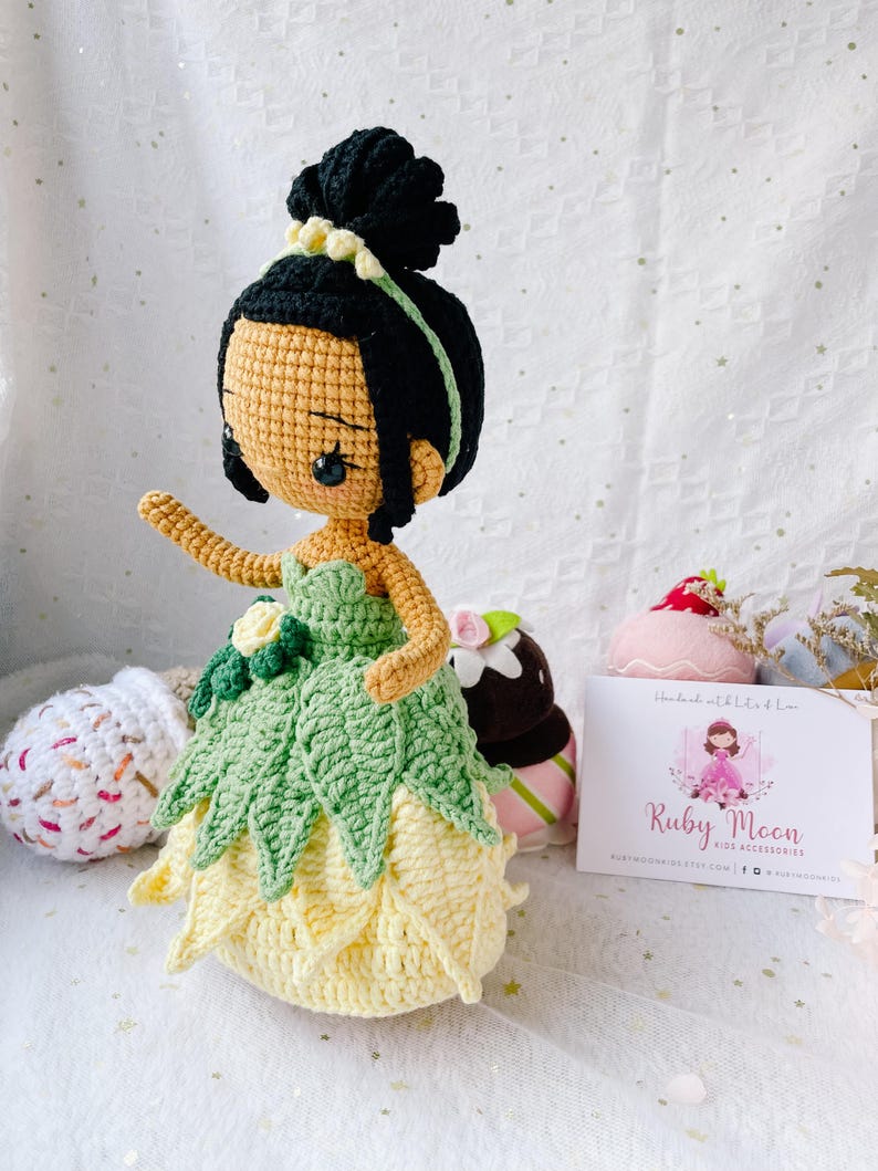 Crochet Princess Tiana Doll, Handmade Nursery Decor - Etsy