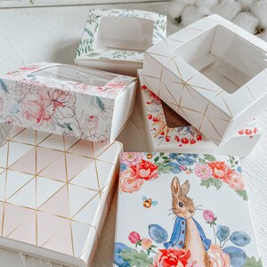 Floral Print Gift Box: Cardboard Favor Box With Window (9cm) - Etsy