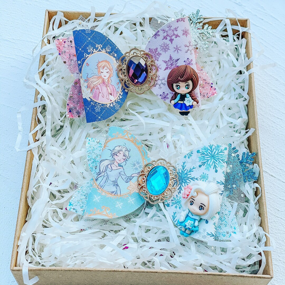 Elsa Hair Bow Gift Set: Frozen Party Outfit, Toddler Girl Bow Clips - Etsy