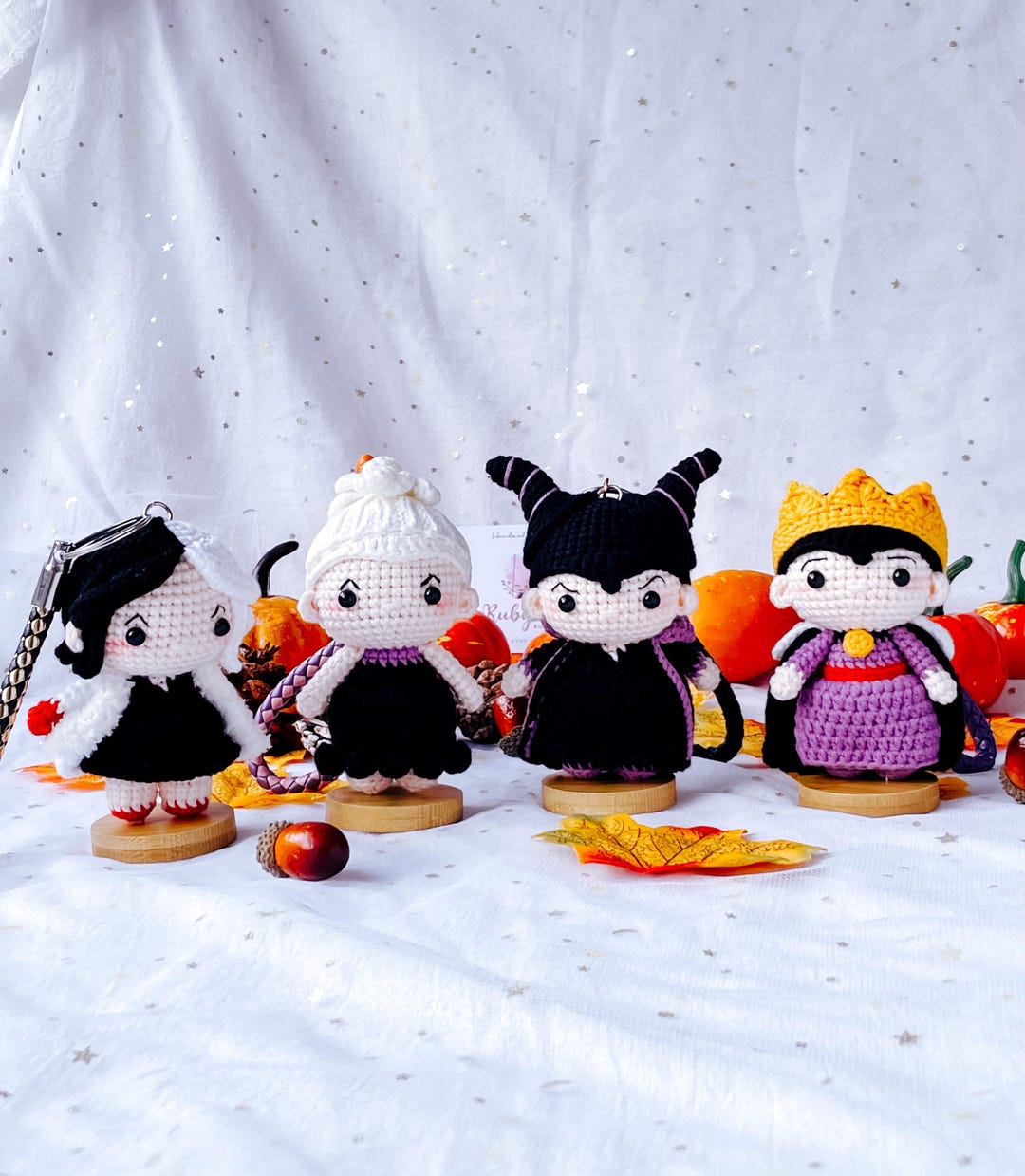 Disney Villains Keychain, Ursula Sea Witch, Evil Queen, Maleficent Doll ...