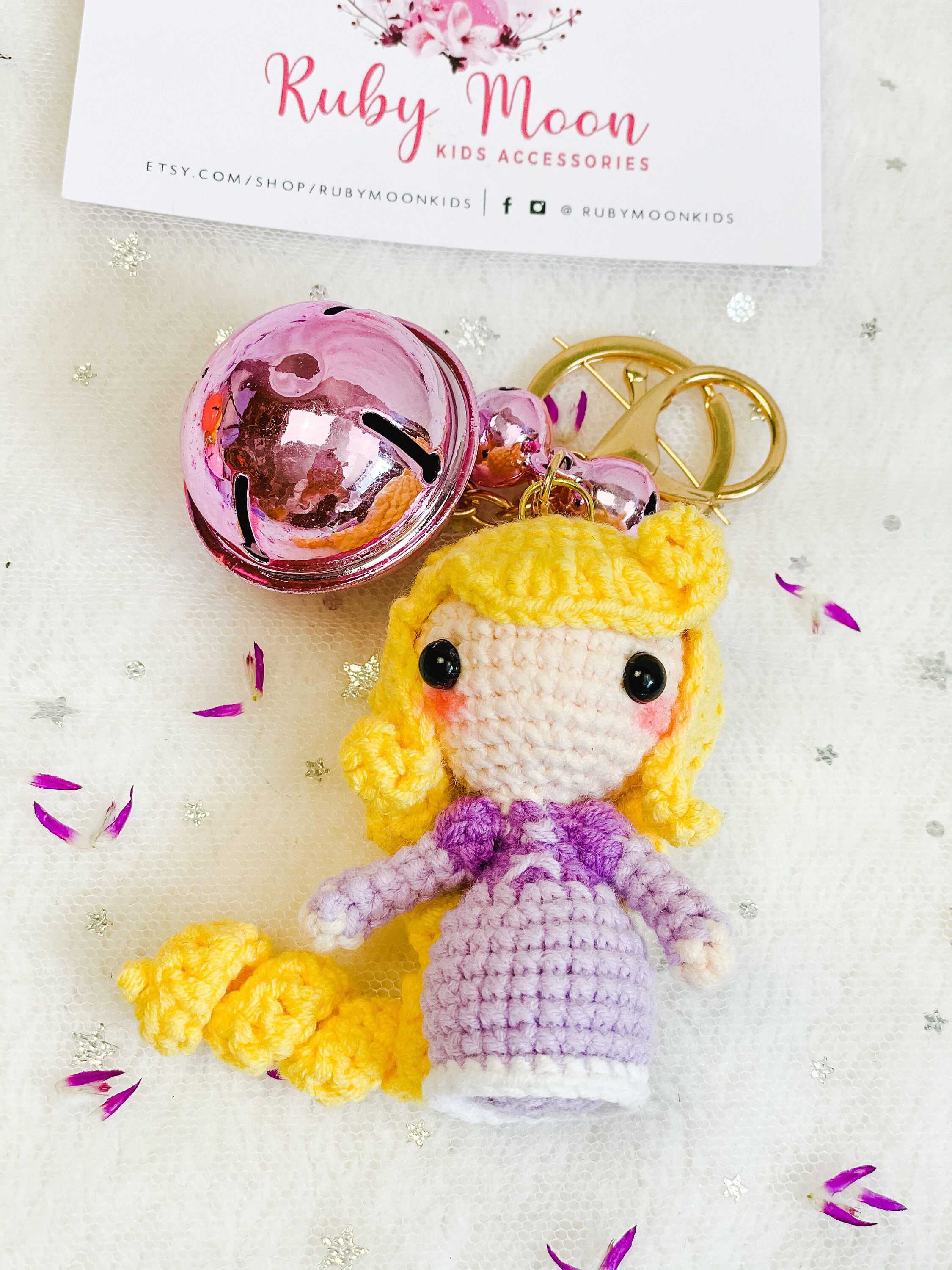 Crochet doll keychain Disney princess keyring amigurumi | Etsy