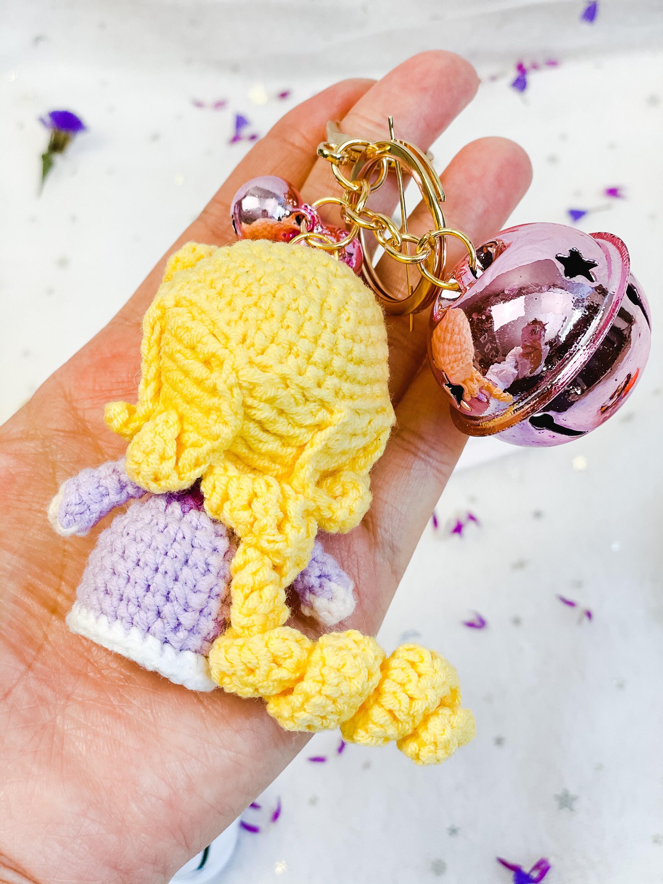 Crochet amigurumi doll keychain Disney princess keyring mini | Etsy