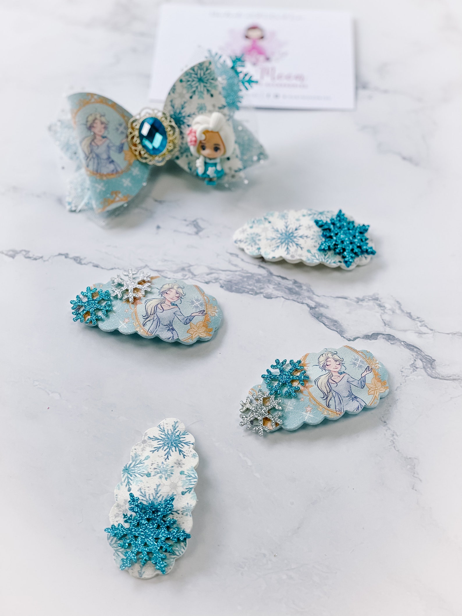 Frozen hair bow Set Elsa hair bow Frozen hair clips Frozen | Etsy