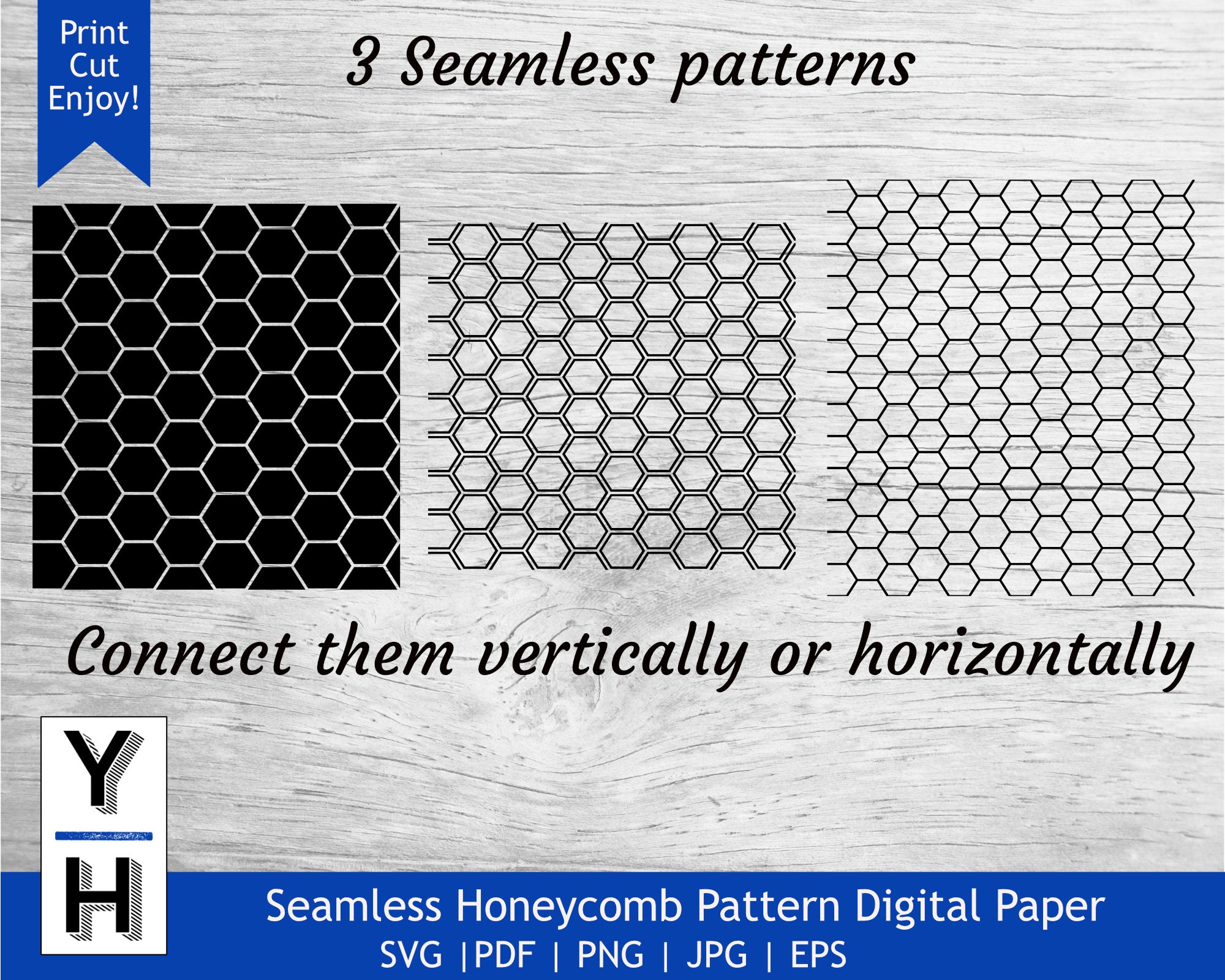 Honeycomb SVG Bundle Seamless Honeycomb Pattern SVG | Etsy