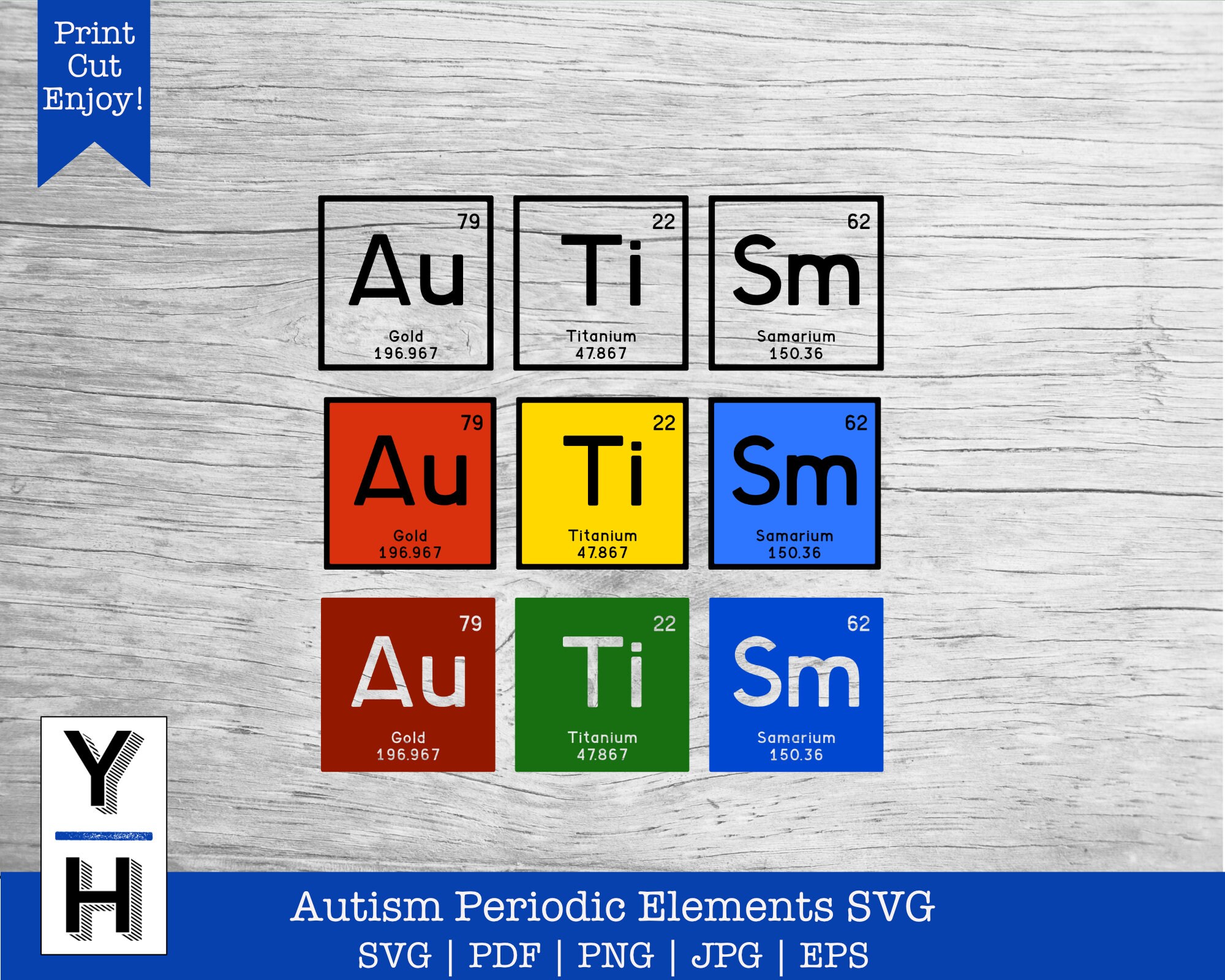 Autism Periodic Elements SVG Autism Awareness PNG Autism - Etsy