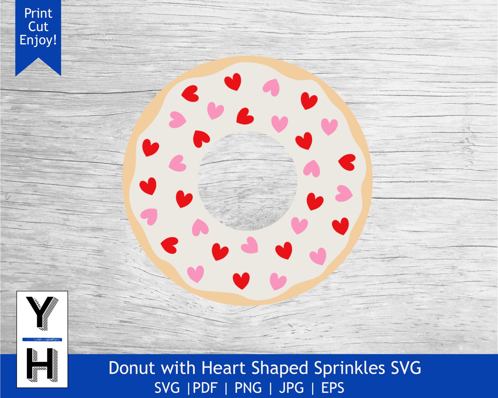 Donut With Heart Sprinkles SVG Valentine Donut PNG Clipart - Etsy