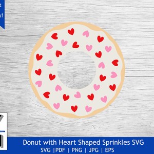 Donut With Heart Sprinkles SVG Valentine Donut PNG Clipart - Etsy