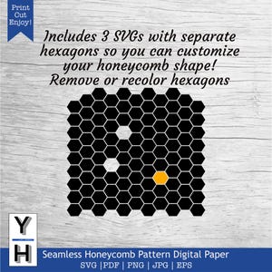 Honeycomb SVG Bundle Seamless Honeycomb Pattern SVG Honeycomb Pattern ...
