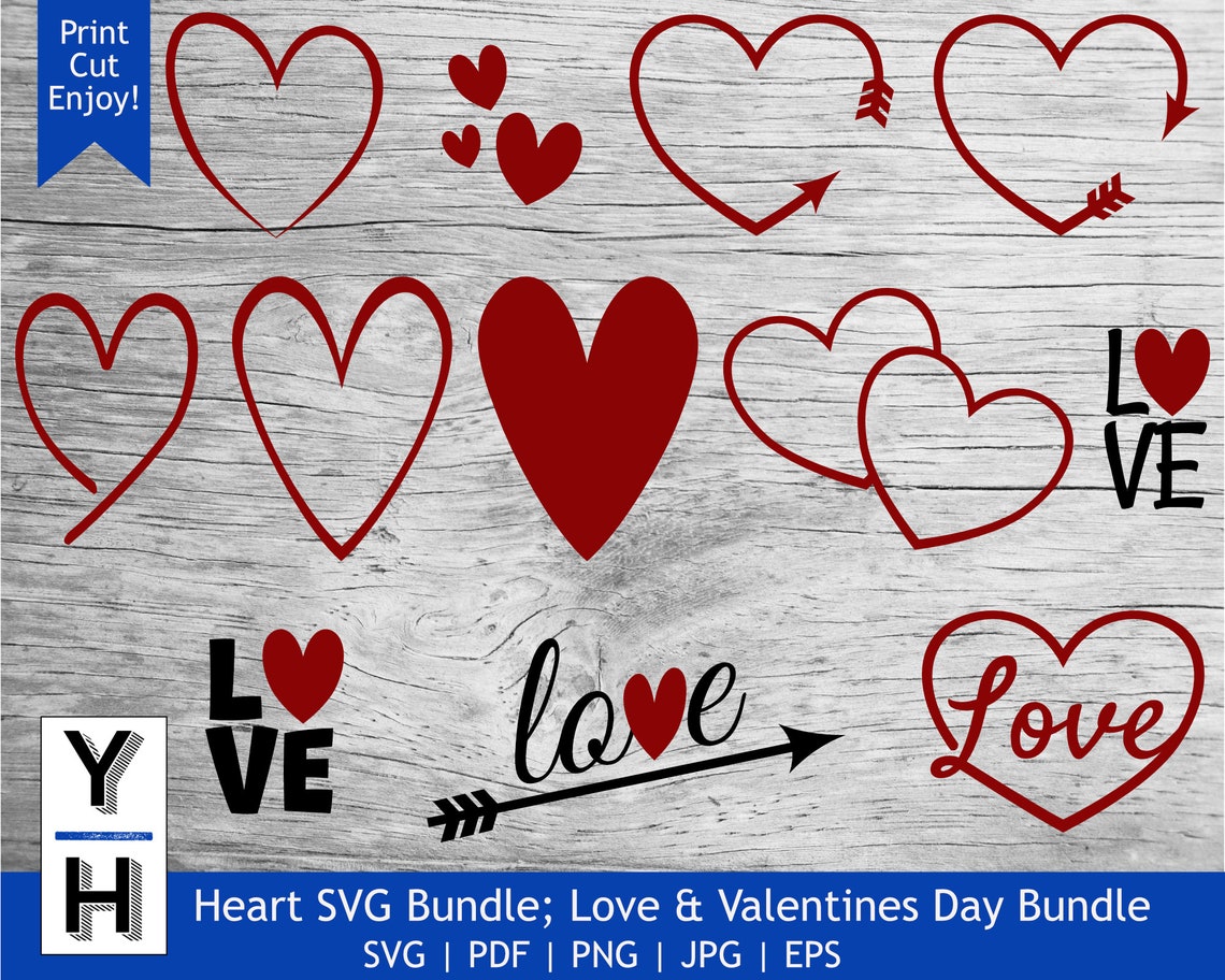 Valentine SVG Bundle Love SVG Heart SVG Valentines Day - Etsy
