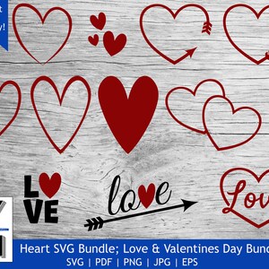 Valentine SVG Bundle Love SVG Heart SVG Valentines Day Svg Valentine's ...