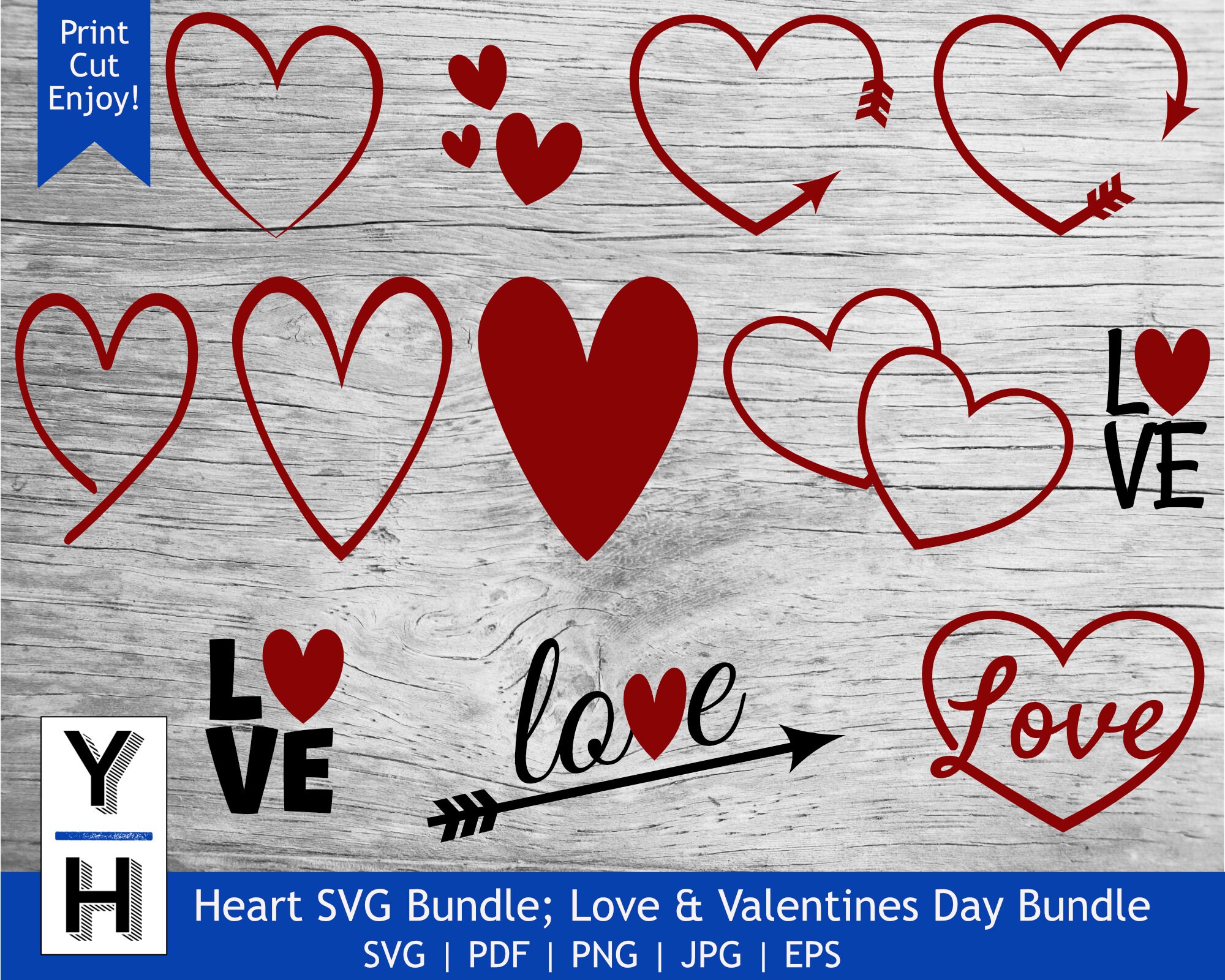 Valentine SVG Bundle Love SVG Heart SVG Valentines Day - Etsy