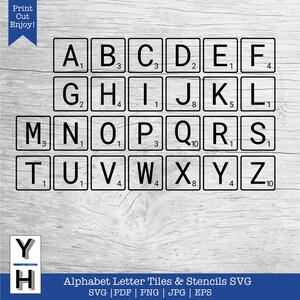 Alphabet Letter Tiles SVG | Alphabet Tiles for Family Name | Wall ...