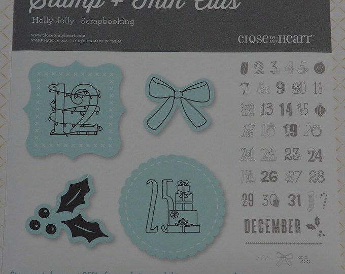 Craft Destash Close to My Heart Holly Jolly Stamp and Thin Cut cutting ...