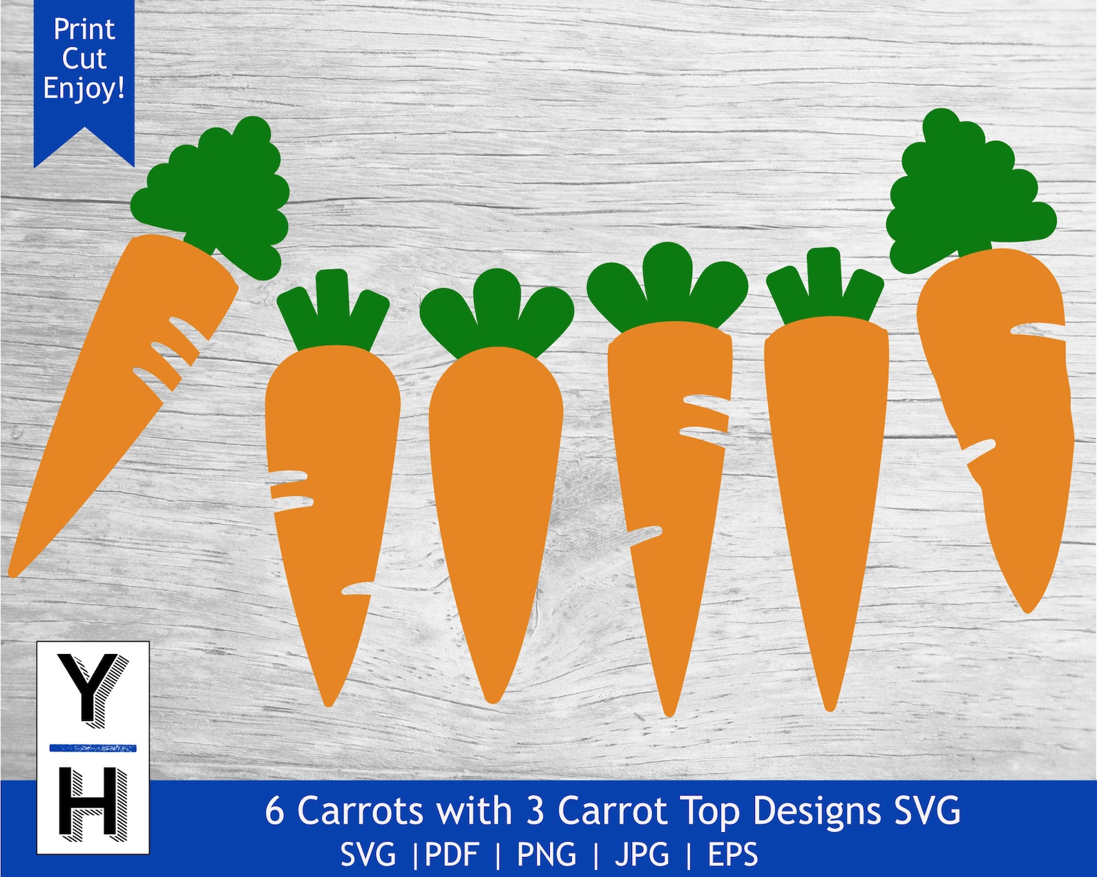 Carrot SVG 6 Carrots and 3 Carrot Top Designs Orange - Etsy