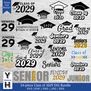 Class of 2029 SVG Bundle | Senior 2029 SVG | Seniors PNG | Senior ...