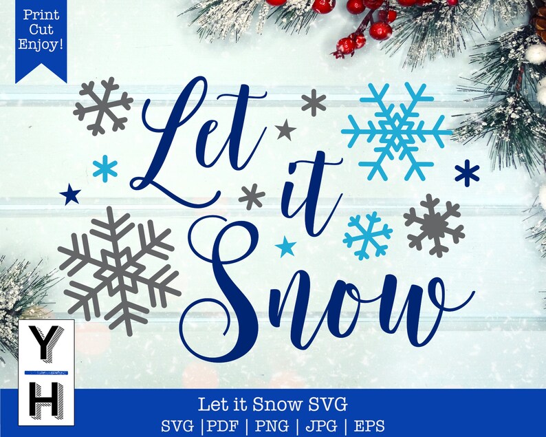 Let It Snow SVG for Cricut Mug Shirt or Door Hanger - Etsy